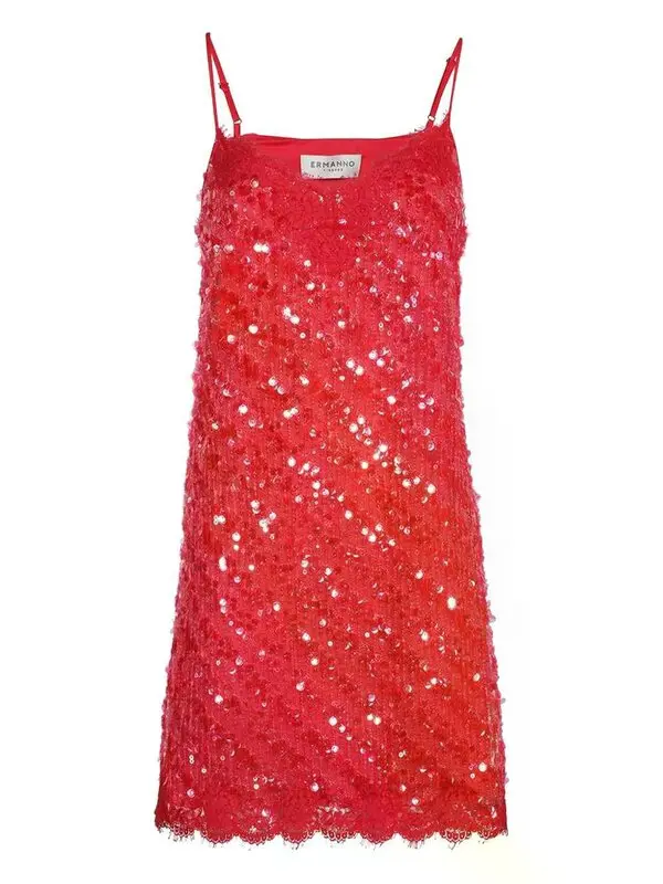 Ermanno Scervino Embellished Mini Dress - Pink