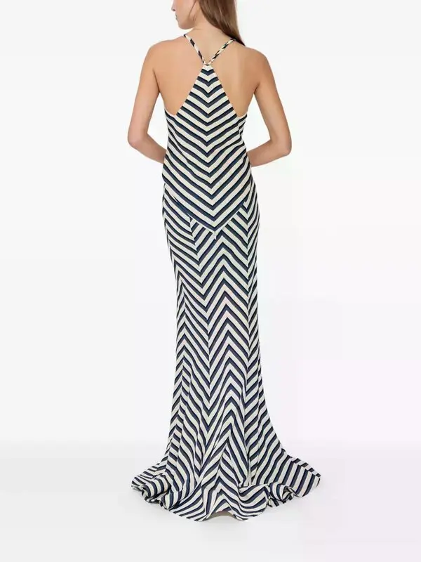 Rosie Assoulin V-neck Spaghetti Strap Chevron Top