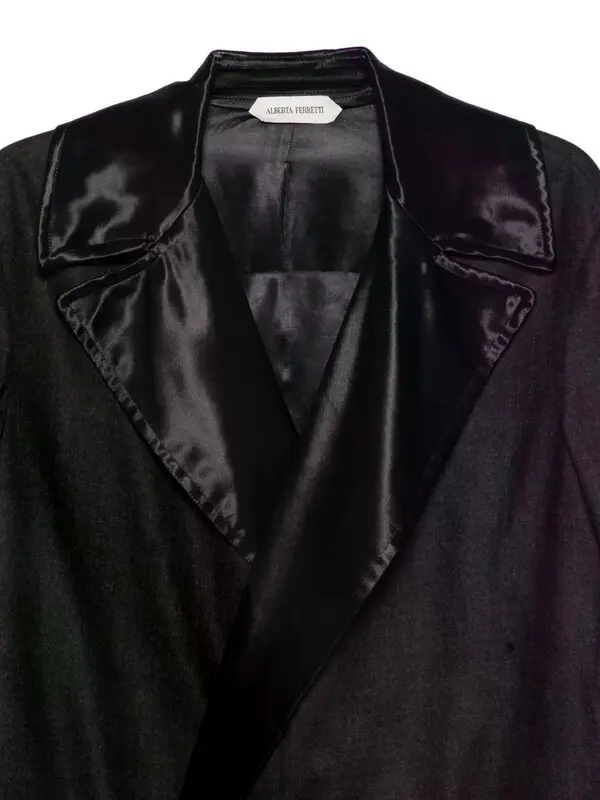 Alberta Ferretti Wool Coat With Satin Lapels