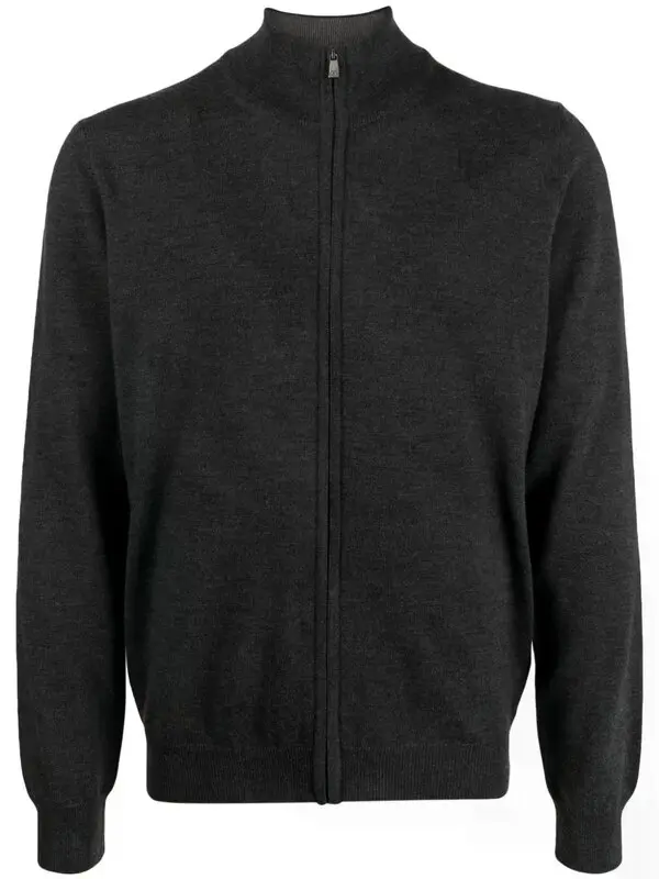 Corneliani Virgin Wool Zip-up Cardigan