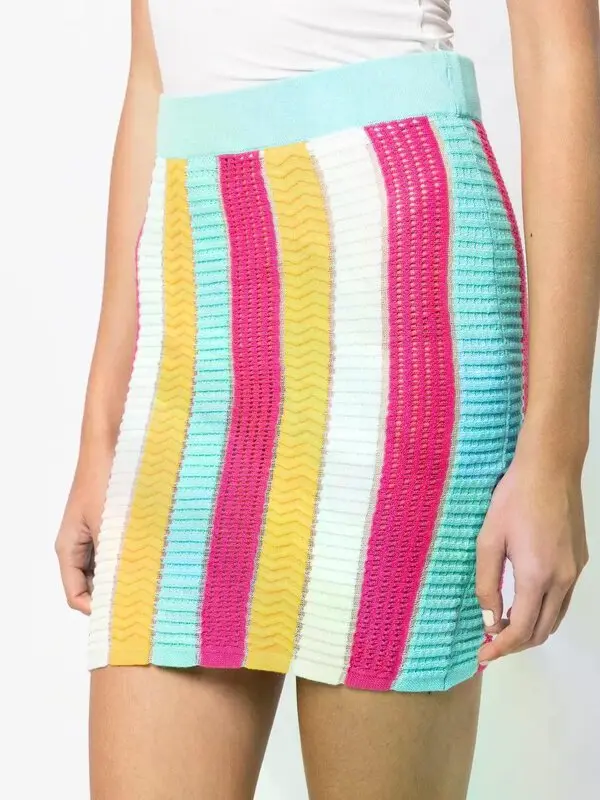 Solid & Striped Colour-block Knitted Mini Skirt - Multicolour
