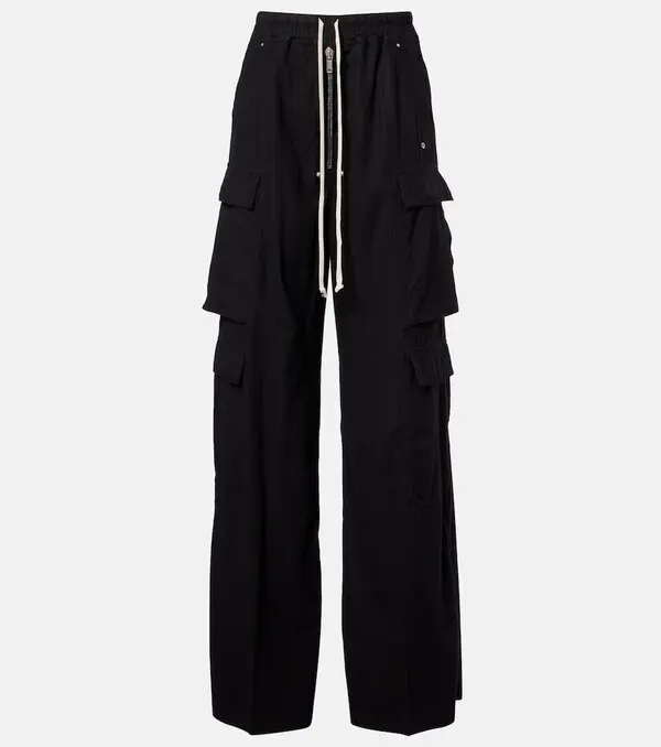 Rick Owens Jumbo Belas High-rise Cotton Cargo Pants - Black