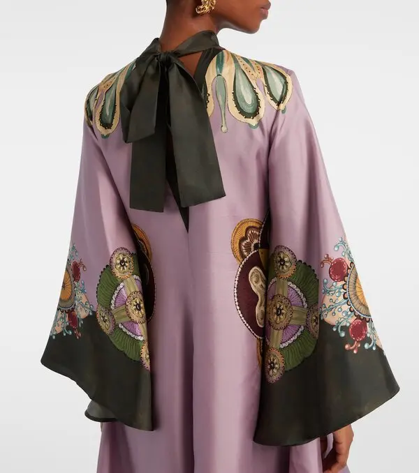La DoubleJ Magnifico Printed Silk Twill Kaftan - Multicoloured