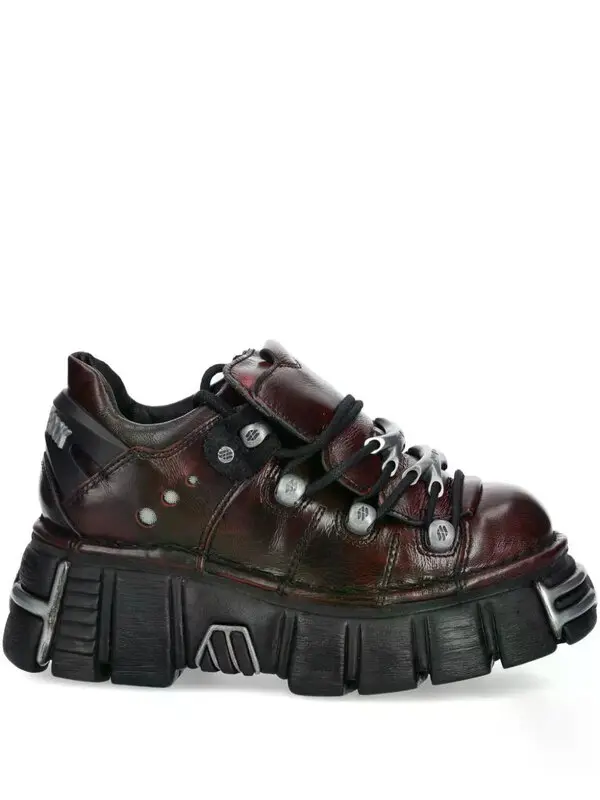 NEW ROCK Metallic Detail Platform Sneakers - Red