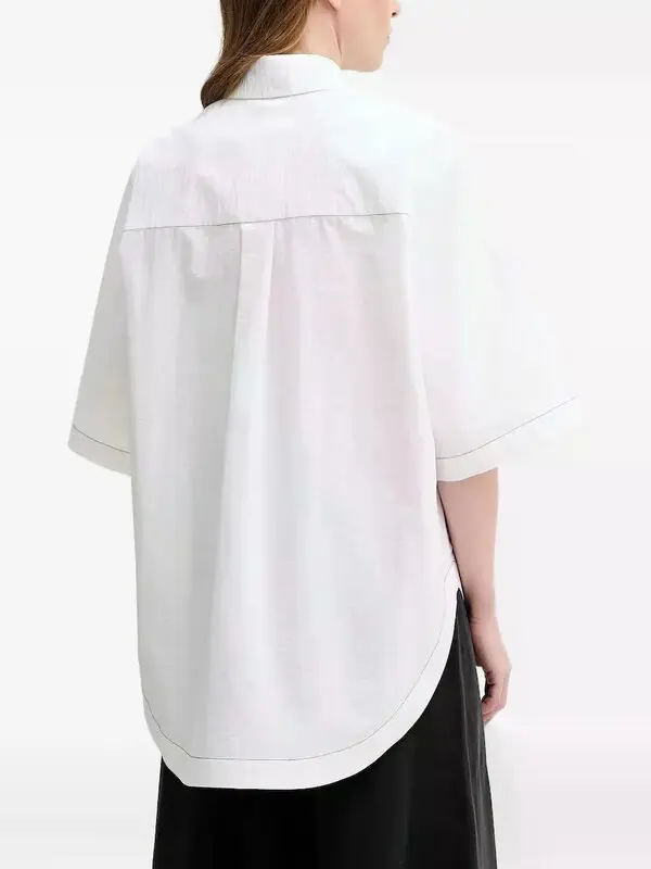 AERON Short-sleeve Shirt With Curved Hem And Contrast Stitching