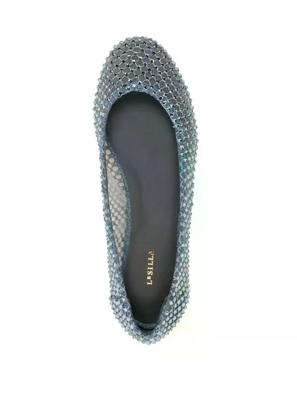 LE SILLA Gilda Crystal-embellished Ballerina Shoes - Blue