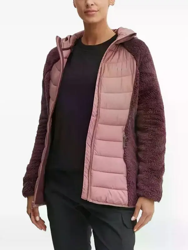 Columbia Quilted Fleece Jacket With Hood - Pink