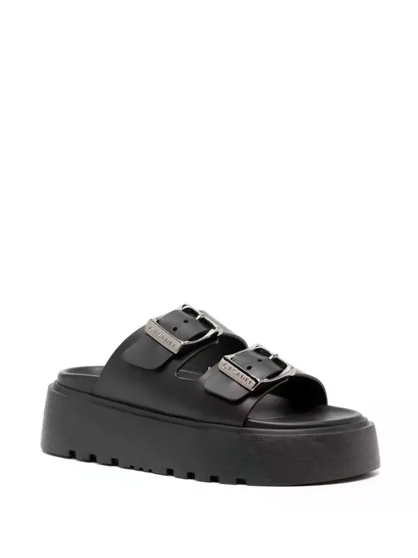 Casadei Florence Double-strap Chunky-sole Sandals - Black