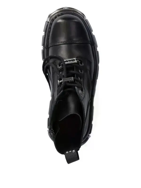 NEW ROCK Metallic Lace-up Platform Boots
