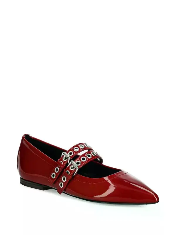 KENNEL&SCHMENGER Ballet Flats With Double Buckle Straps - Red