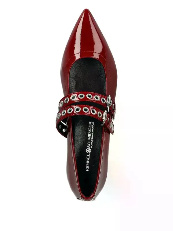 KENNEL&SCHMENGER Ballet Flats With Double Buckle Straps - Red