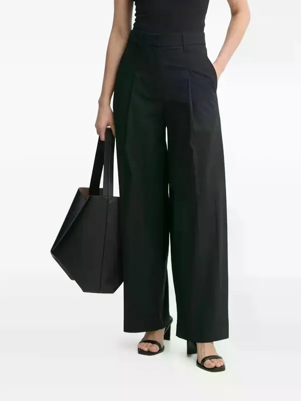 A.L.C. Pleated Wide-leg Trousers - Black