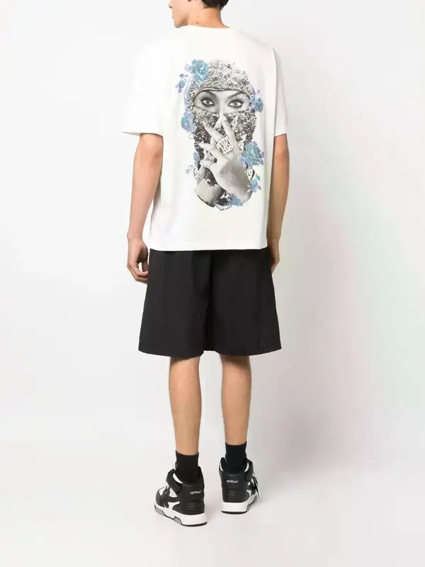 IH NOM UH NIT Pearl Roses Logo-print T-shirt