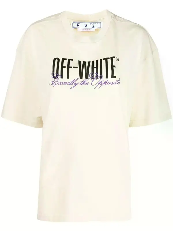 Off-White Exactly The Opposite" Logo Print T-shirt - Neutrals