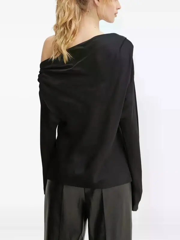 A.L.C. One-shoulder Draped Top - Black