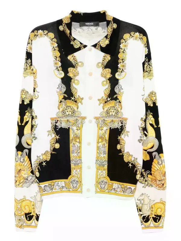 Versace Coral Theatre Silk Shirt - Neutrals