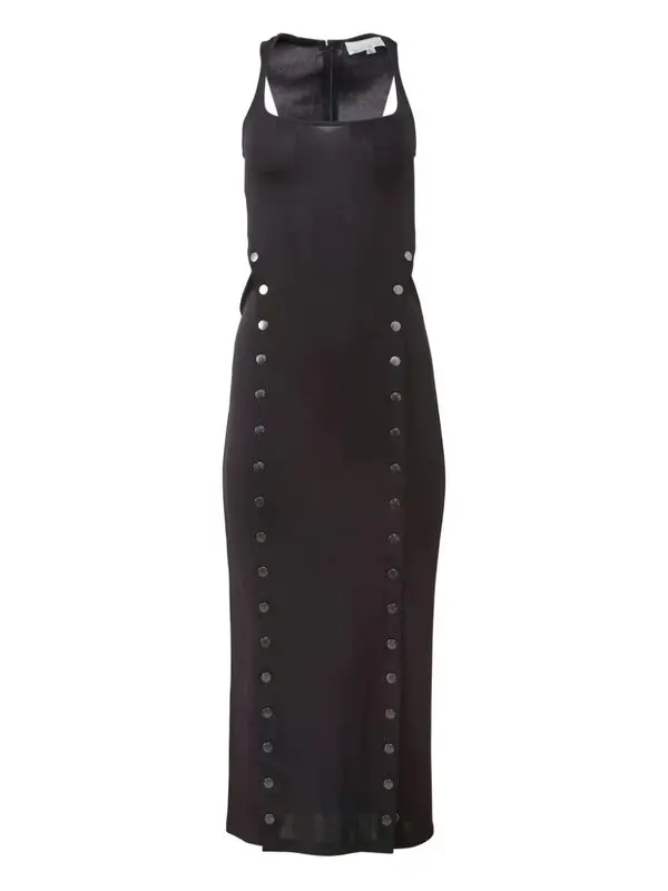 FLEUR DU MAL Button-embellished Midi Dress - Black