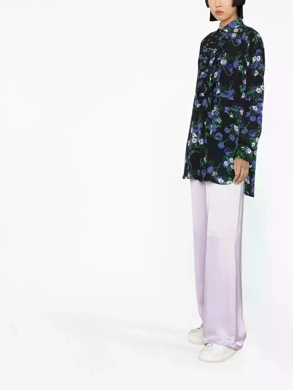 Plan C Floral Print Silk Shirt