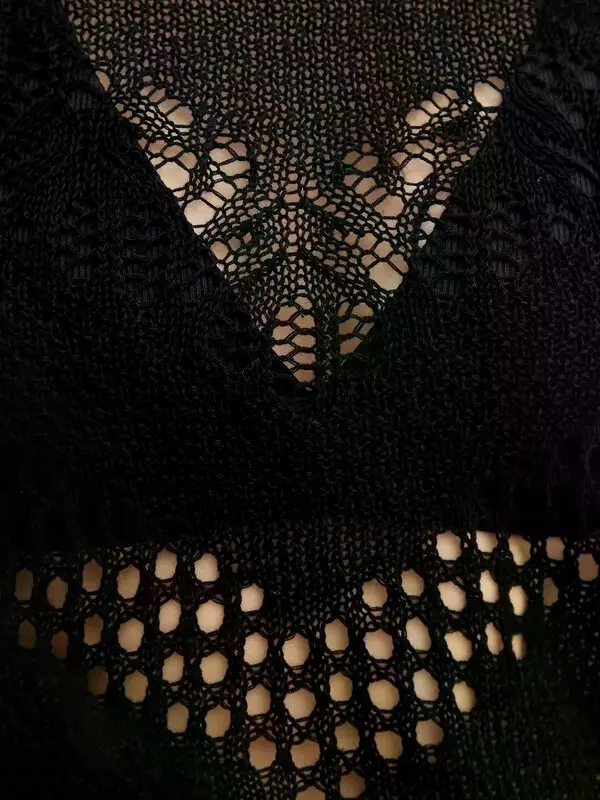 AERON Lace Knit Tank Top - Black