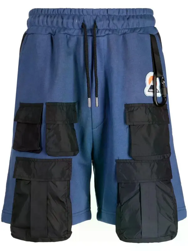 MAUNA KEA Cotton Track Shorts With Appliqué Logo - Blue