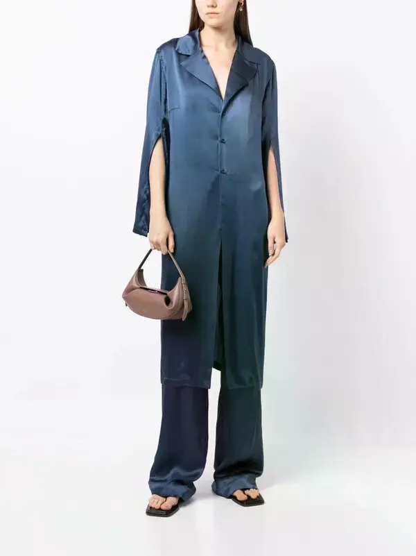 WOERA Notched-collar Silk Shirt