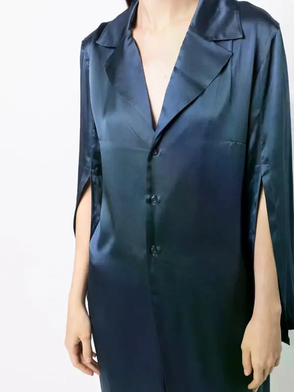 WOERA Notched-collar Silk Shirt