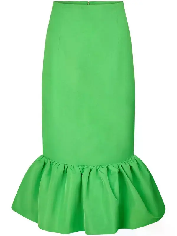 Nina Ricci Peplum Hem Pencil Skirt - Green