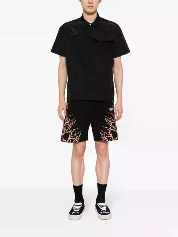 PHOBIA Lightning Embroidered Track Shorts