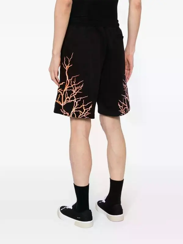 PHOBIA Lightning Embroidered Track Shorts