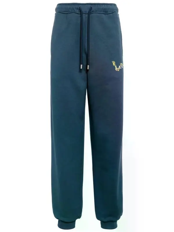 LANVIN Logo-print Cotton Track Pants - Blue