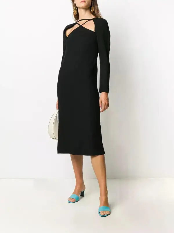 REJINA PYO Cut-out Crepe Midi Dress - Black
