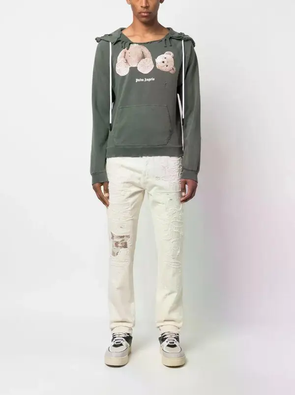 Palm Angels Patch Detail Straight Leg Jeans - Neutrals