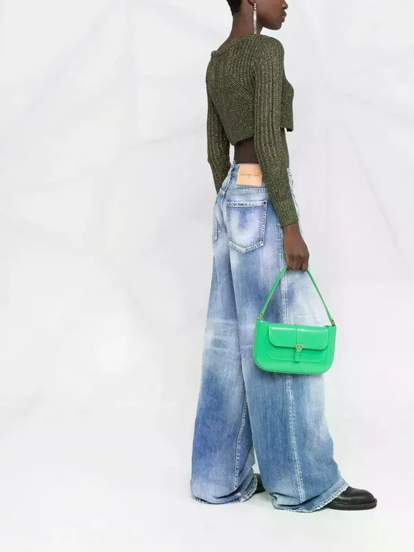 By Far Miranda Leather Shoulder Bag - Green