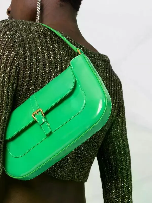 By Far Miranda Leather Shoulder Bag - Green