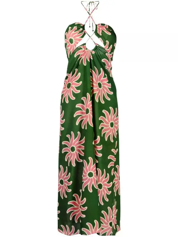 CALA DE LA CRUZ Graphic-print Midi Dress - Multicolour