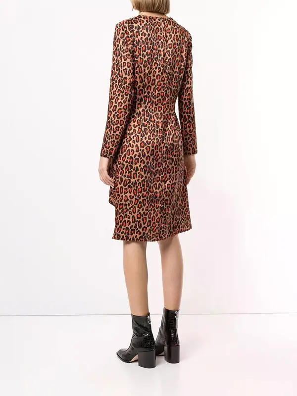 Paule Ka Leopard Print Wrap Dress