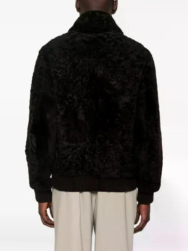 P.a.r.o.s.h Lamb Fur Zip-up Bomber Jacket