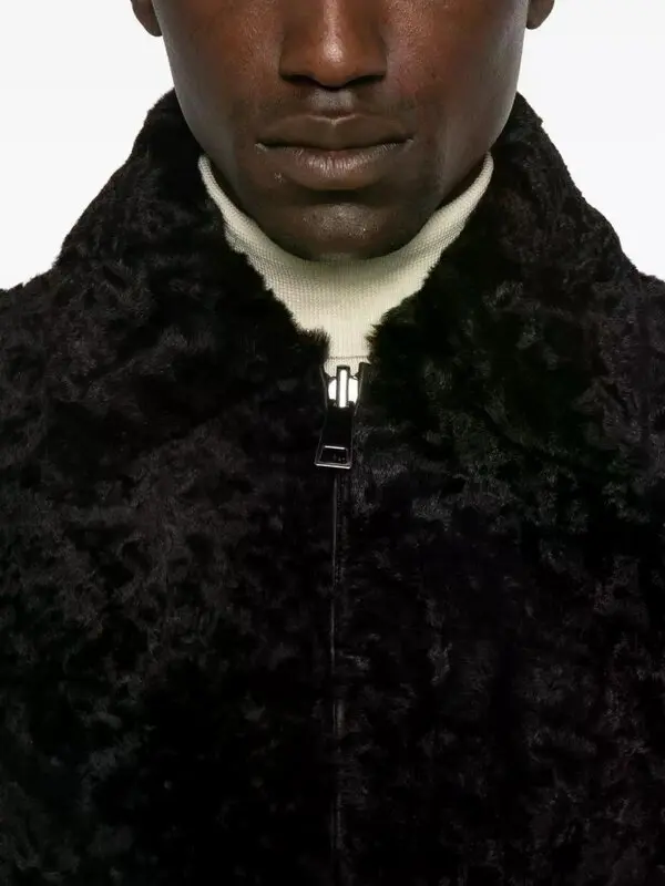 P.a.r.o.s.h Lamb Fur Zip-up Bomber Jacket