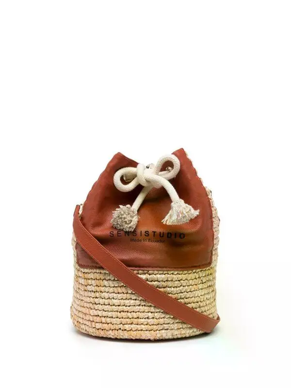 SENSI STUDIO Logo-print Panelled Tote - Brown