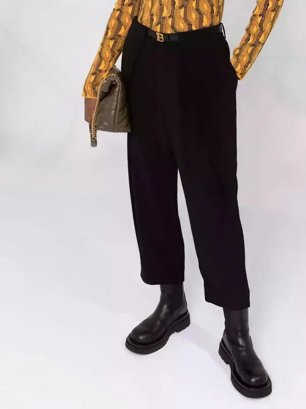 Balmain Cropped Straight-leg Crepe Trousers