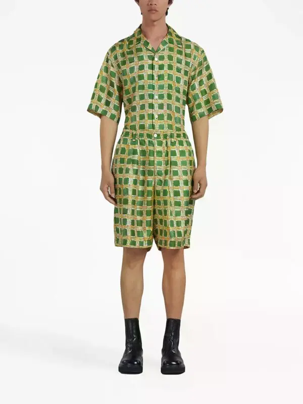 Marni Check Silk Shorts