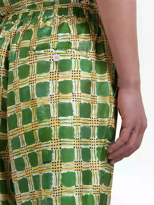 Marni Check Silk Shorts