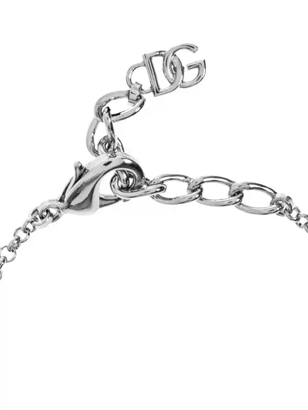 Dolce & Gabbana Crystal Embellished Dg Logo Chain Bracelet