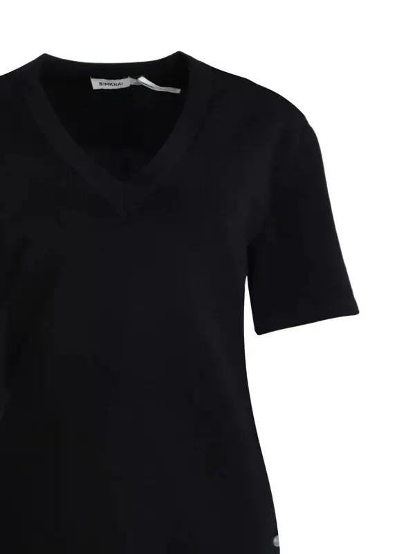 Simkhai Pleated V-neck Blouse