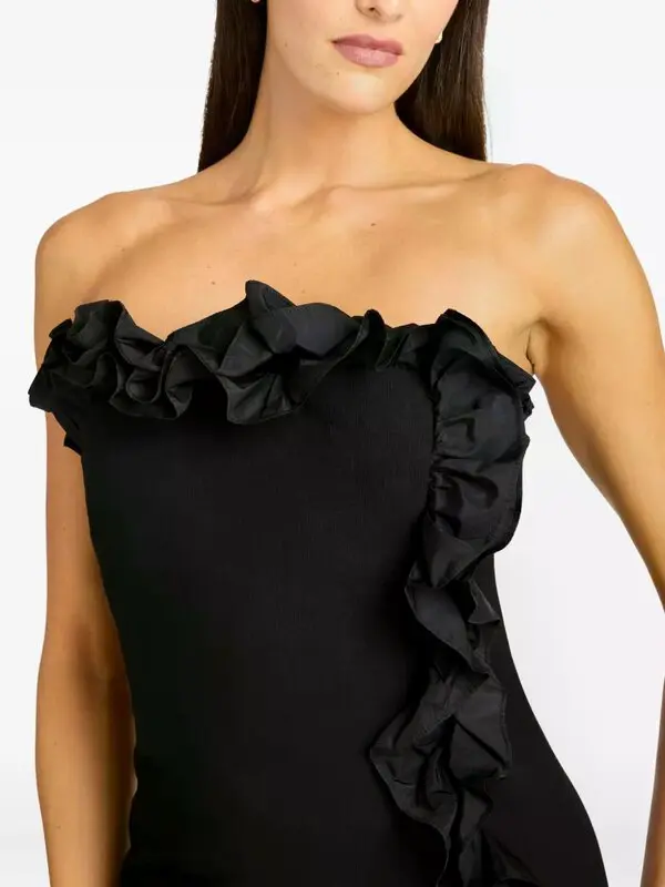 Cinq À Sept Ruffle Detail Strapless Gown