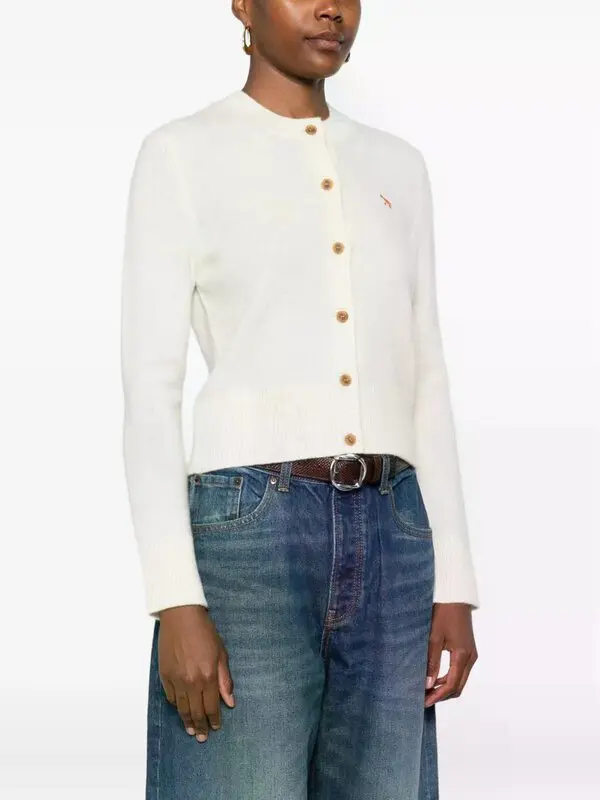 Maison Kitsuné Lambswool Fox Embroidery Cardigan