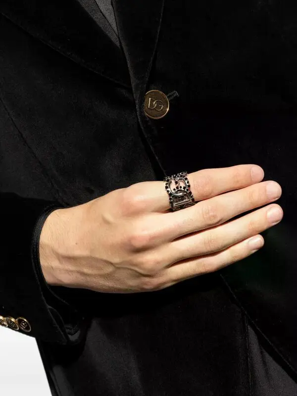 Dolce & Gabbana Dg Logo-plaque Crystal Ring