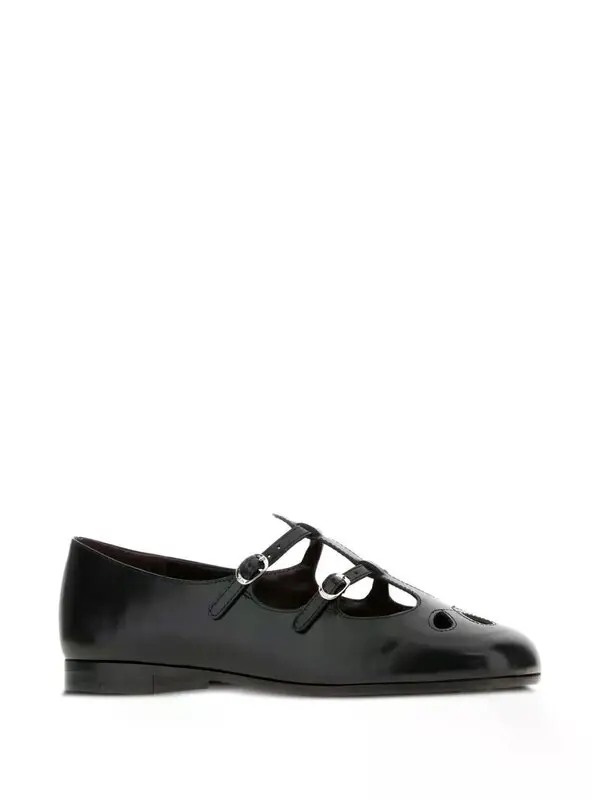 Tory Burch Leather Buckle Flat Pumps