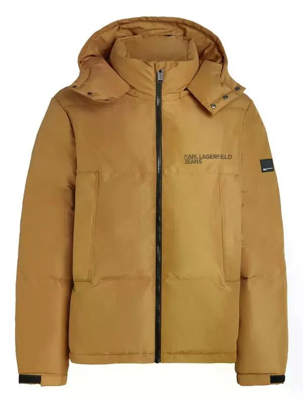 Karl Lagerfeld Hooded Puffer Jacket - Neutrals