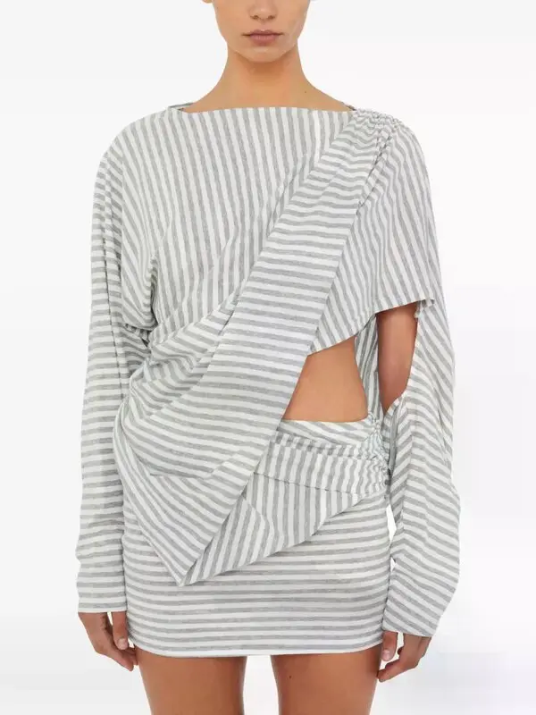 Christopher Esber Draped Striped Mini Dress